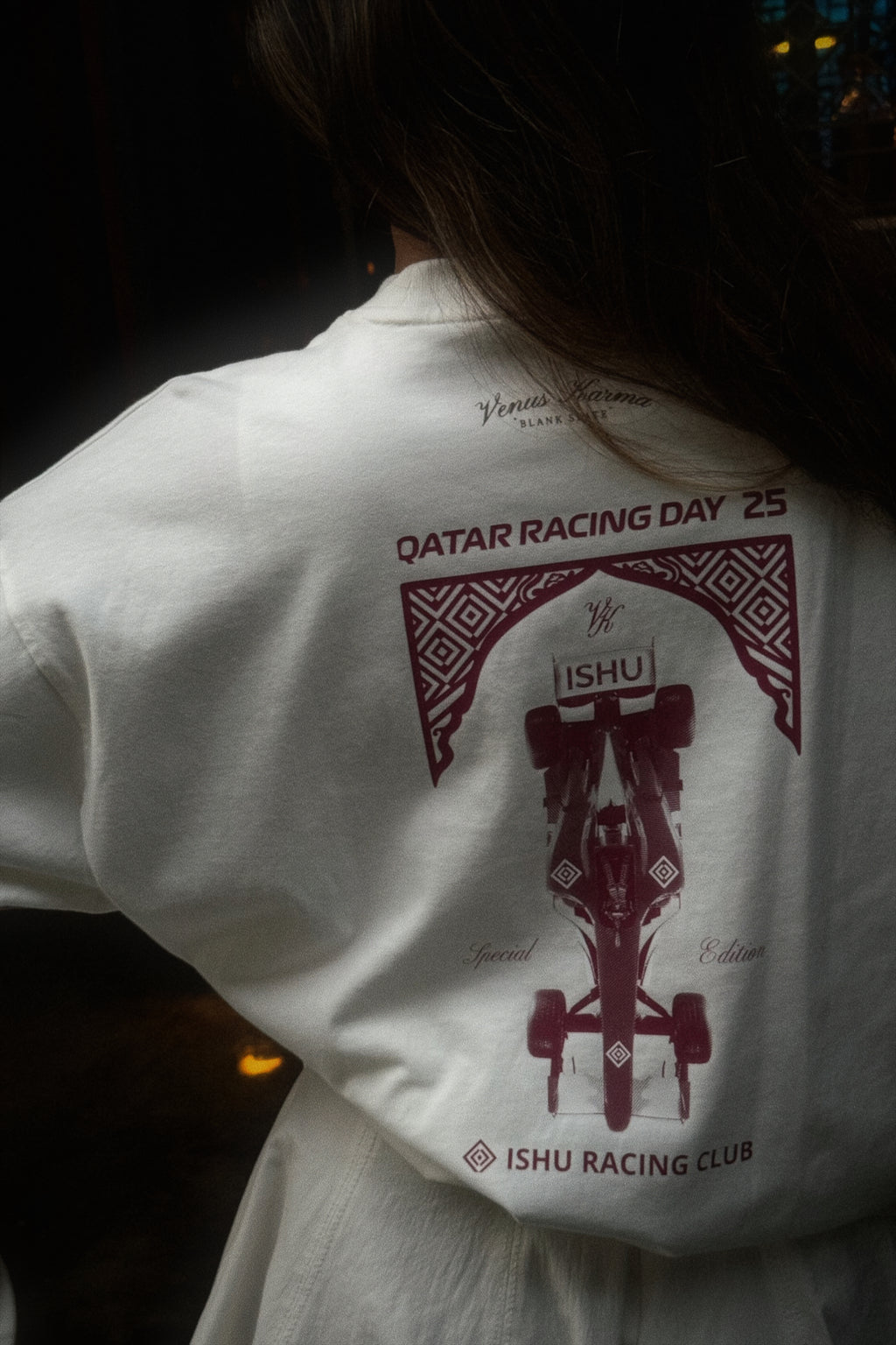 "CLASSIC RACER" WHITE T-SHIRT – Venus Karma